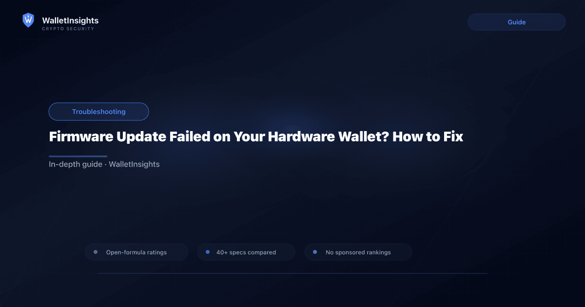 Firmware Update Failed on Hardware Wallet? How to Fix (2026)